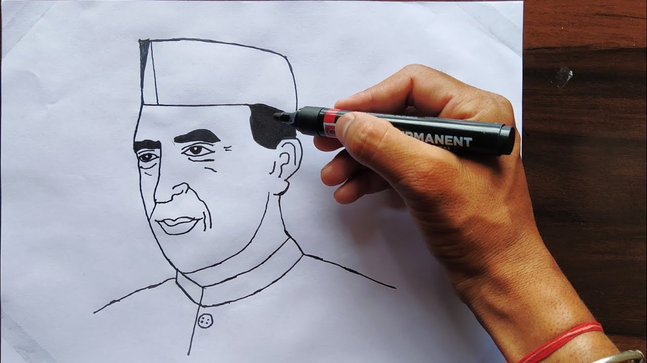 How To Draw Nehru // Easy Chacha Nehru Drawing by Pencil // Learn Easy ...