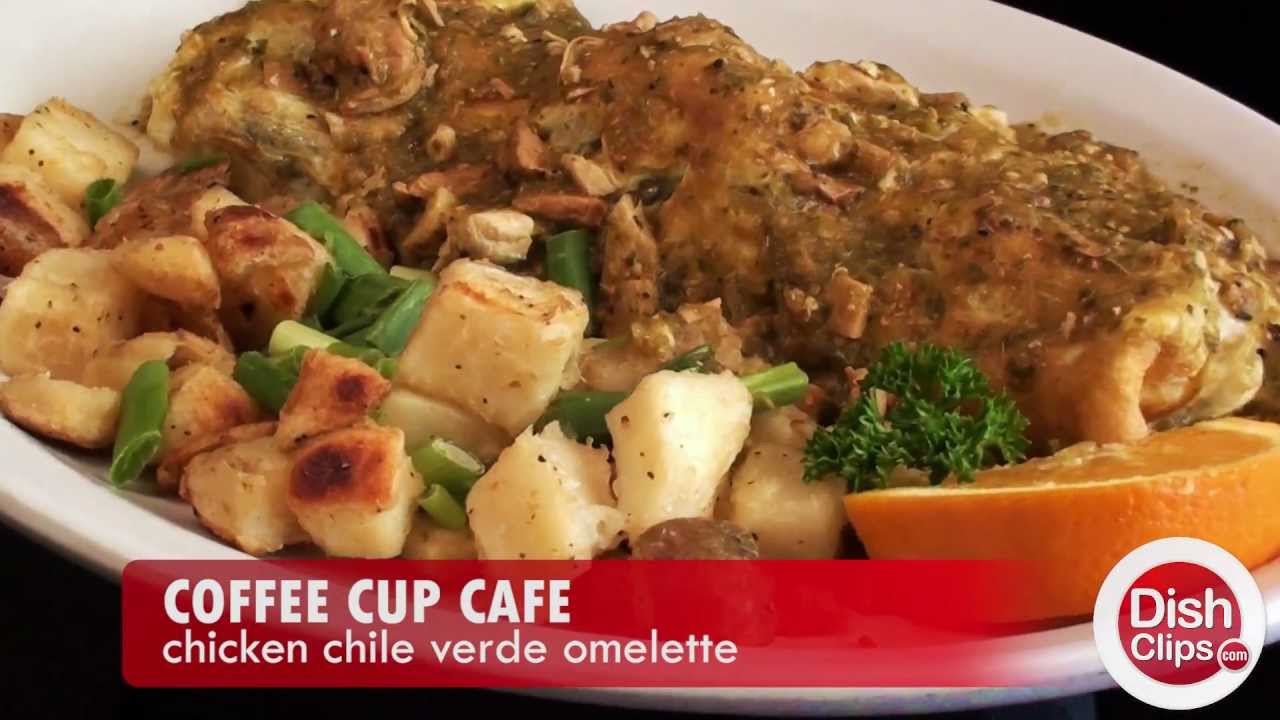 Coffee Cup Café - Chicken Chile Verde Omelette - YouTube