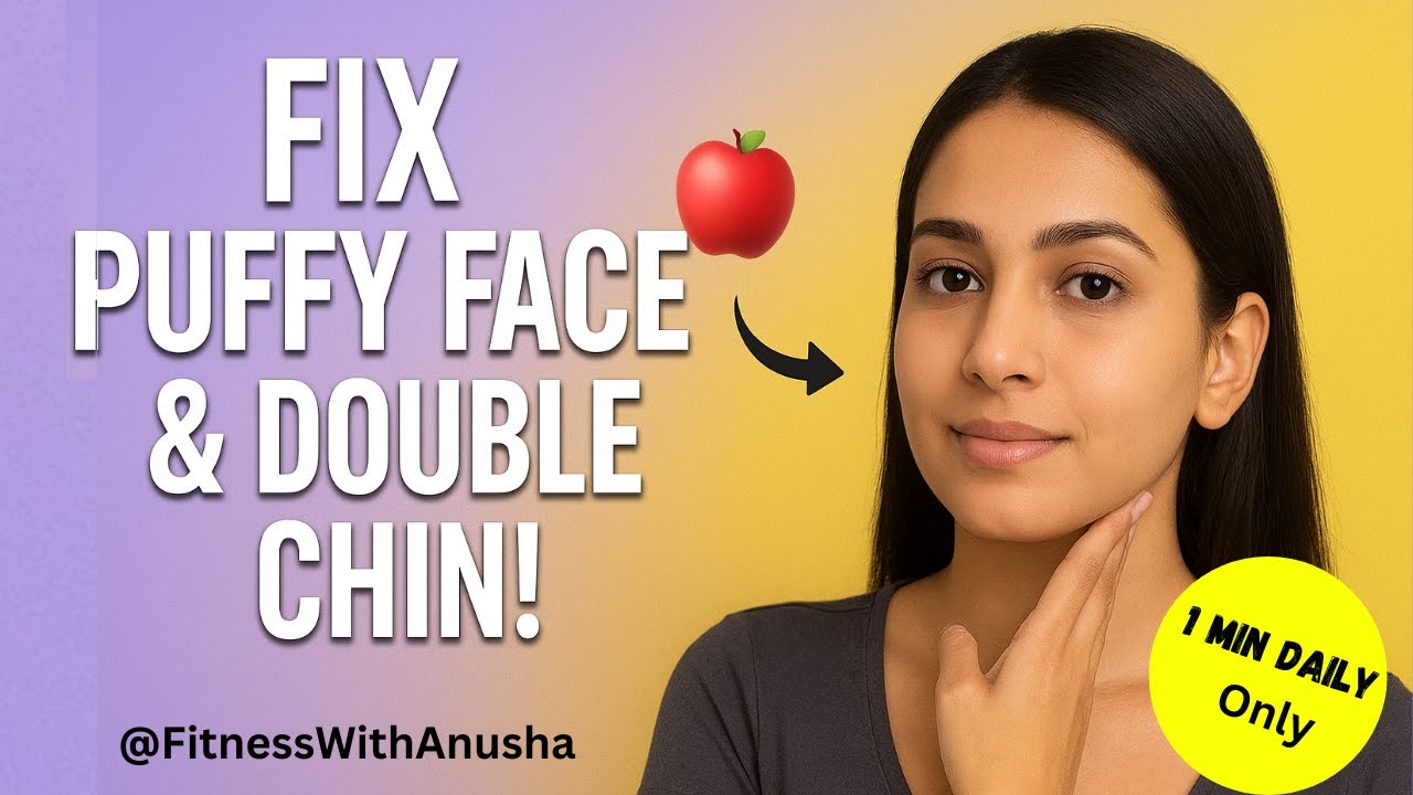 Fix Puffy Face & Double Chin Naturally 😳 | 1 Min Daily Face Massage ...