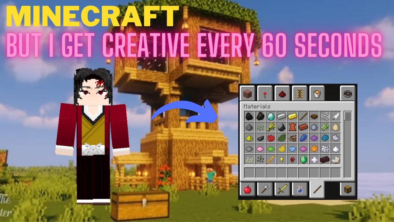 MINECRAFT BUT I GET CREATIVE MOD || EVERY 60s || SPEEDRUN - YouTube