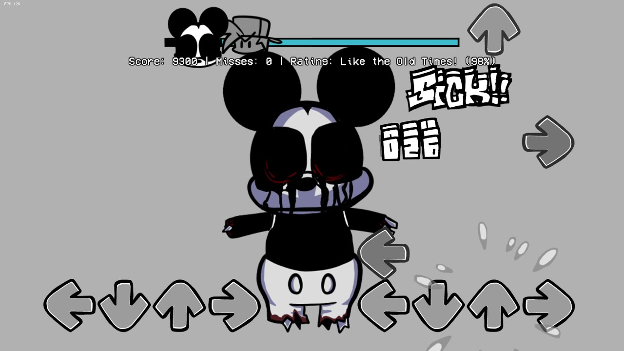 FNF Suicide Mouse.avi Monochrome (Remastered with Jumpscare) - YouTube