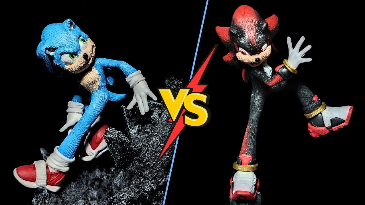 I sculpt SONIC vs SHADOW in polymer clay / Sonic MOVIE version ...