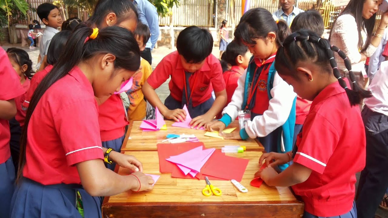 Sovannaphumi School Banteay Meanchey Student Folding Paper 1 - YouTube