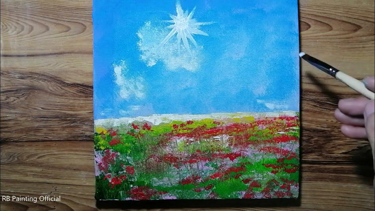 Welcome to spring | acrylic painting | Daily challenge #75 | RB ...