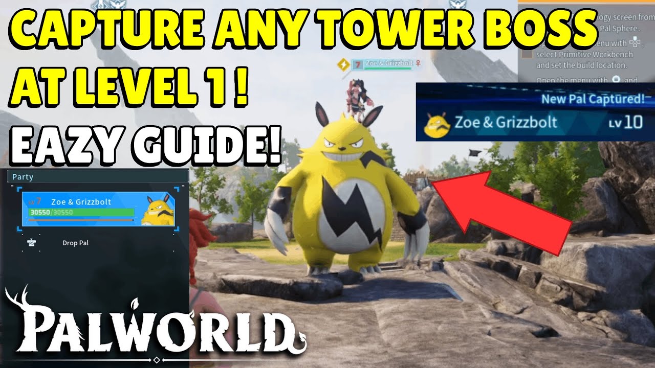 Palworld | HOW TO CAPTURE ANY TOWER BOSS AT LEVEL 1! EASY GUIDE! - YouTube