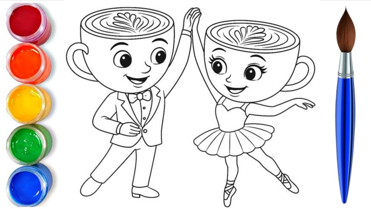 How to draw easy ballerina cappuccina couple dancing | easy drawing ...