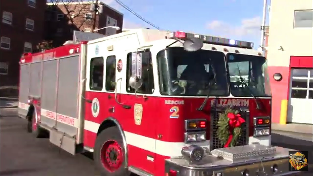Elizabeth Fire Department Rescue 2 Responding - YouTube
