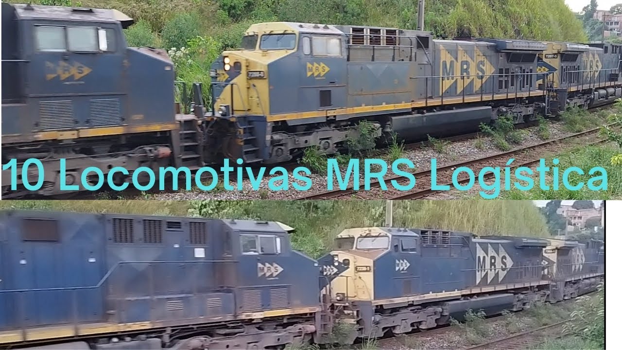 10 Locomotivas MRS Logística com Vagões GDT Vazio - YouTube