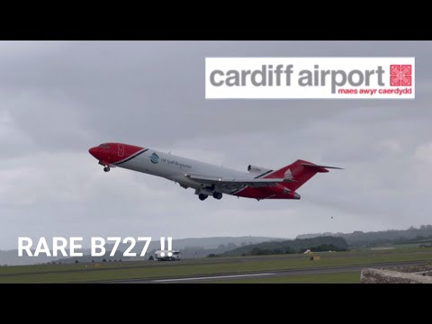 2Excel Aviation (Oil Spill Response) B727 Departing Out Of Cardiff ...