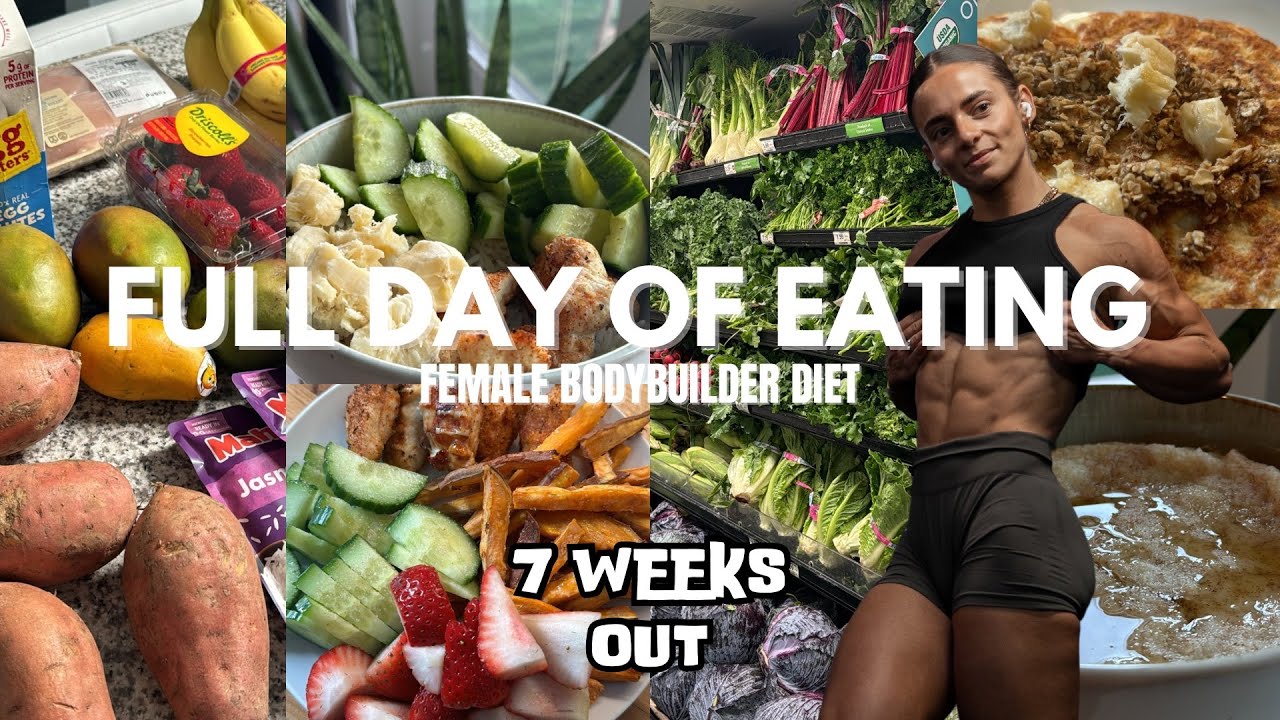 prep series: 7 weeks out female bodybuilder *HIGH PROTEIN* diet 🍗 - YouTube