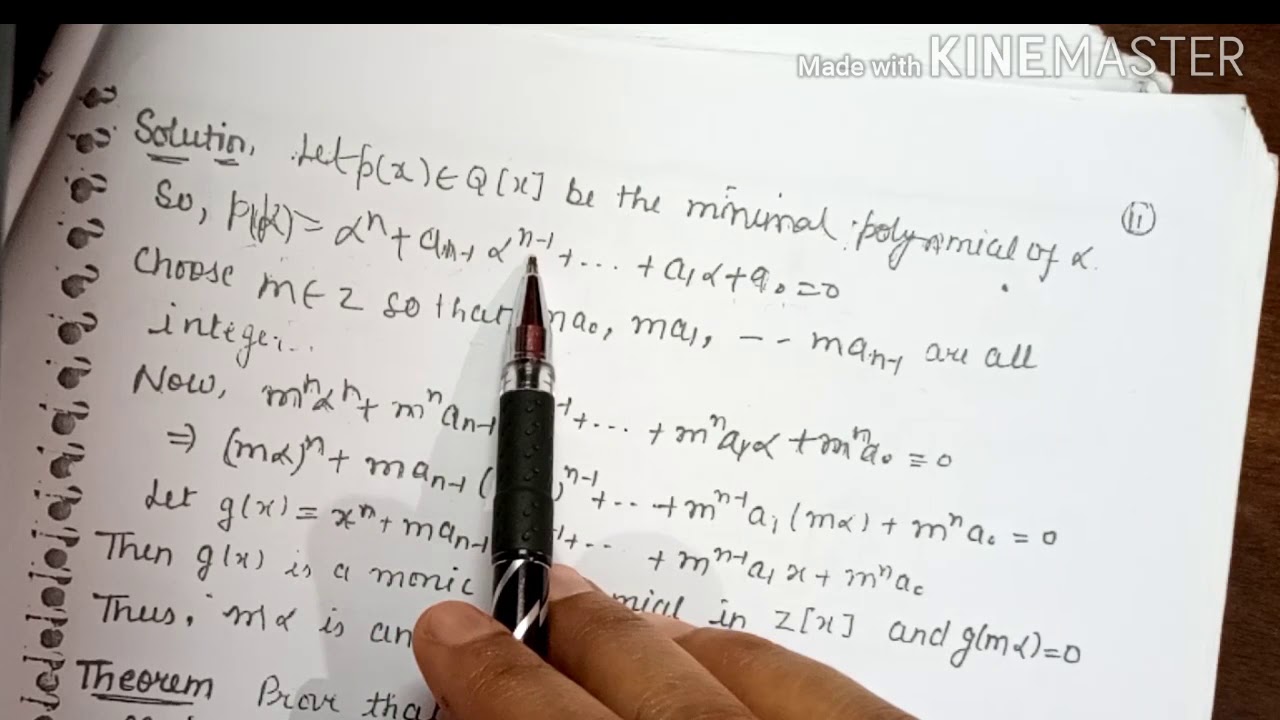 Lecture 6- Algebraic Number Fields,theorems on algebraic number and its ...