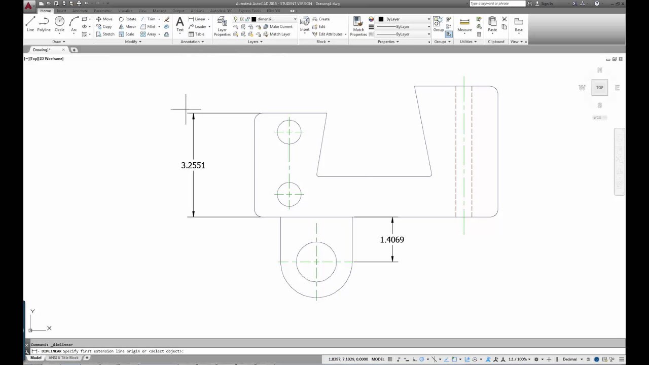 AutoCAD 2015 Basic Dimensioning and Text - YouTube