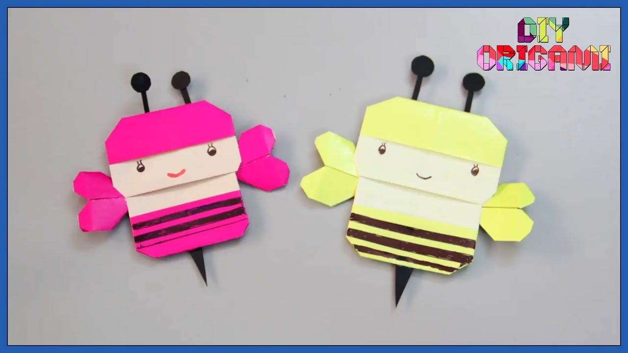 How To Make An Origami Paper Little Bee - DIY Paper Little Bee - YouTube