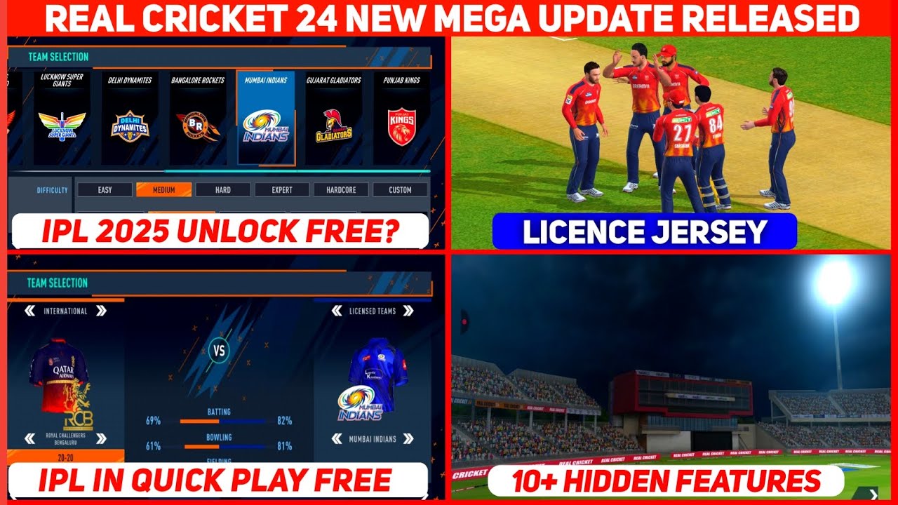 Real Cricket 24 New Update Released |IPL 2025,New Stadium & More | Rc24 ...