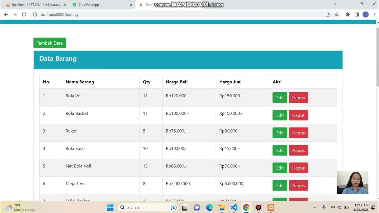 Dokumentasi Hasil CRUD Codeigniter 4 - YouTube