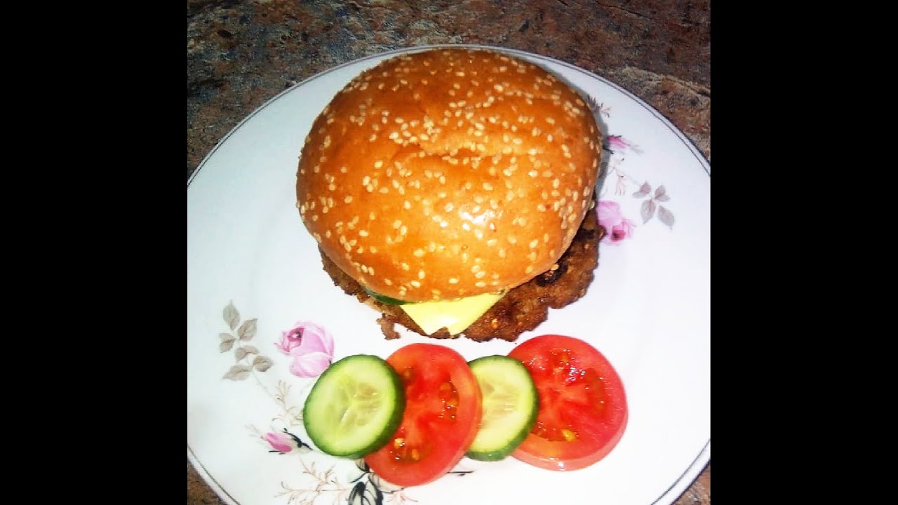 Beef Patty Burger With Cheese Slice||How To Make Burger|| Beef Patty ...