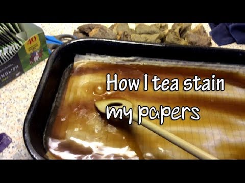 How I make tea stained papers - YouTube