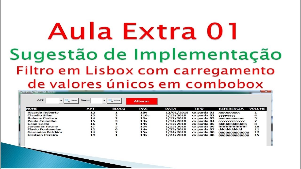 Filtro em Lisbox com carregamento de valores únicos em combobox - Aula ...