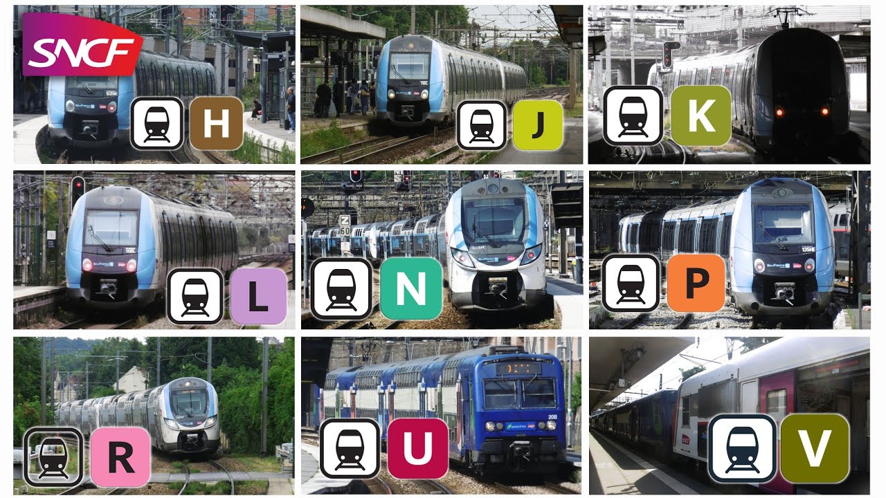 Compilation des 9 lignes du Transilien Paris Ile-de-France (SNCF) 2025 ...