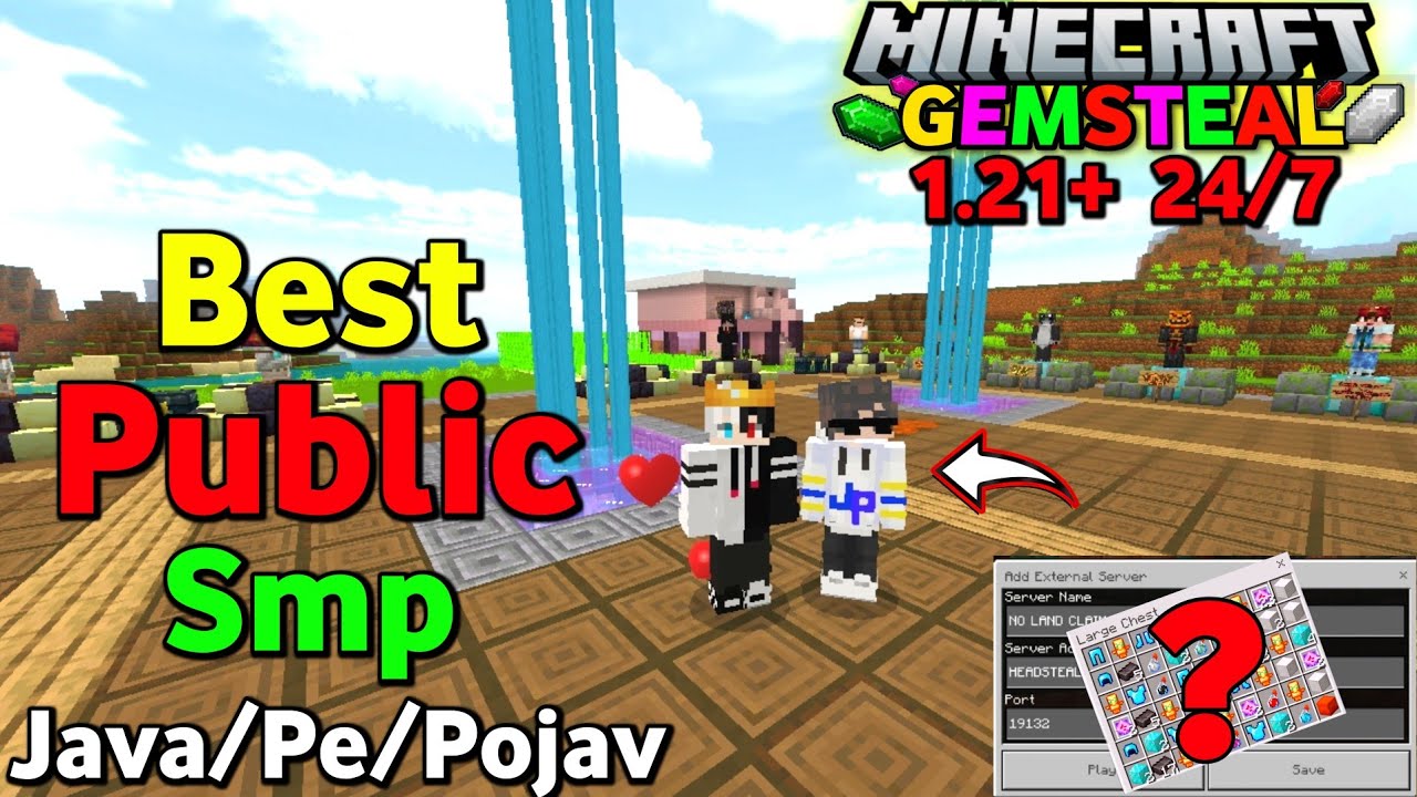 👁️‍🗨️ New Best Public Gemsteal Smp For Minecraft 🎮 | Java/Pe/Pojav | 24 ...