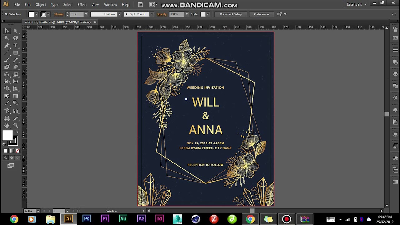 Wedding Invite in 5 min using Illustrator CS6 - YouTube