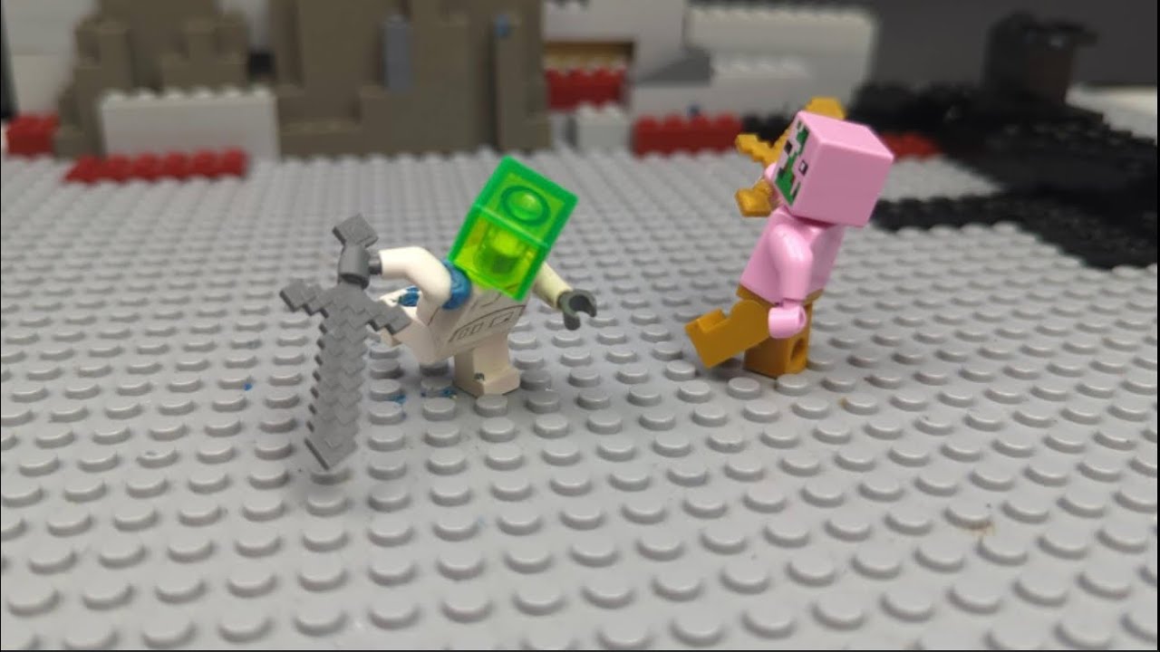 Lego Sword Fight (Lego Minecraft Pvp Battle Stop Motion) - YouTube