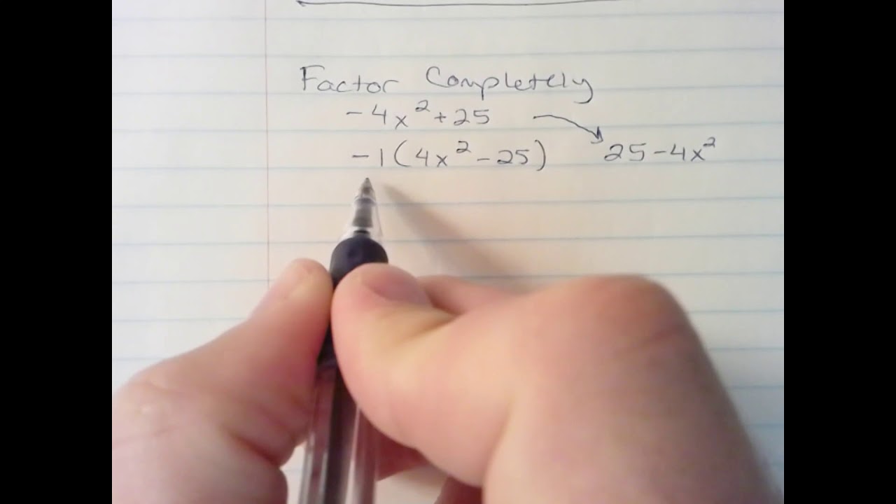 Factor Completely 4x 2 25 YouTube