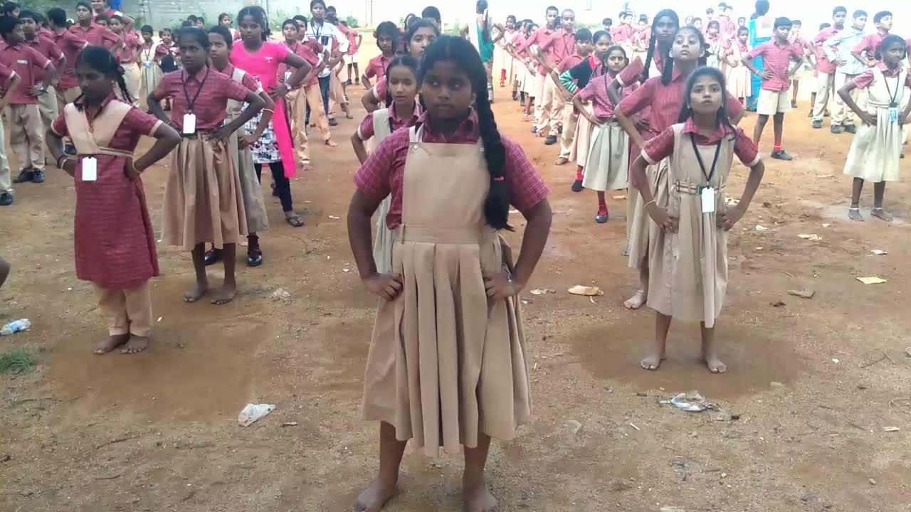 Sri Chaitanya warm up exercise|sri chaitanya school puttur - YouTube