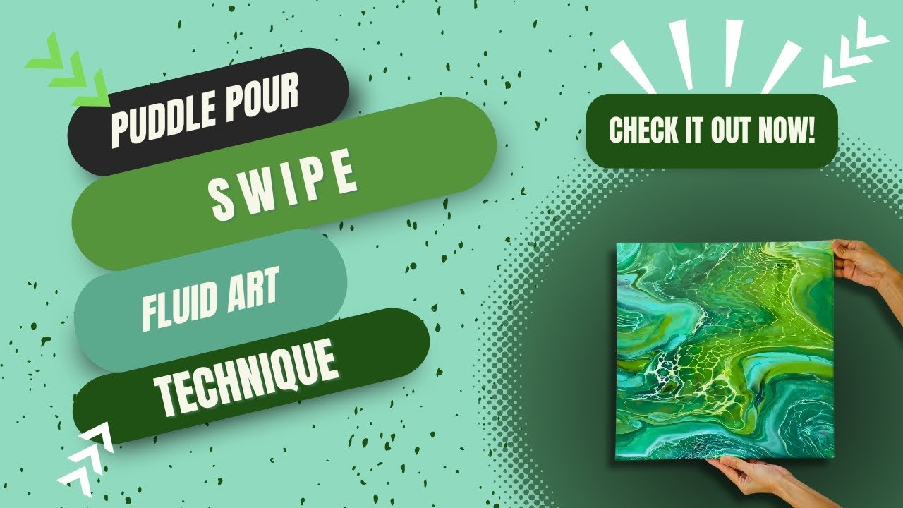 #151 Green Puddle Pour Swipe - Acrylic Pour Painting - Fluid Art ...