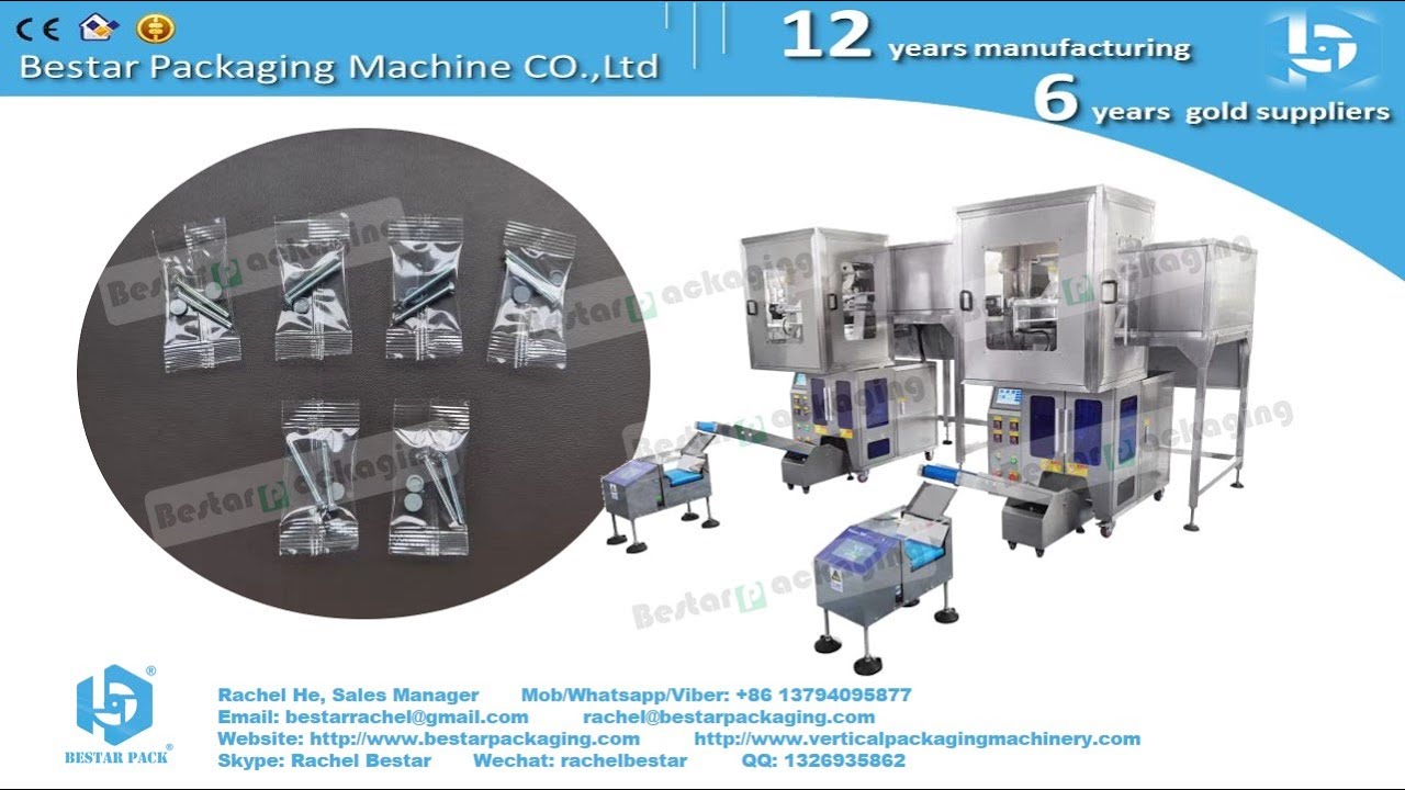 Counting packaging machine with 4 vibrating bowls and customized ...