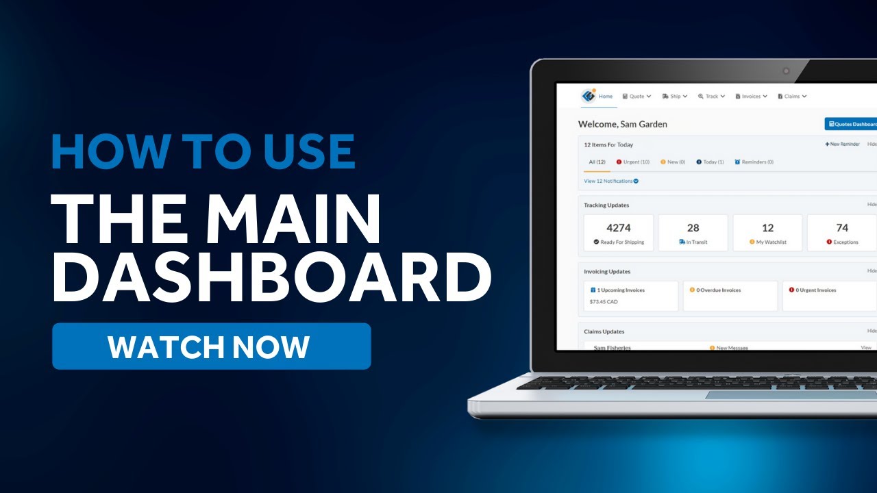 How to Use the Main Dashboard on Freightcom - YouTube