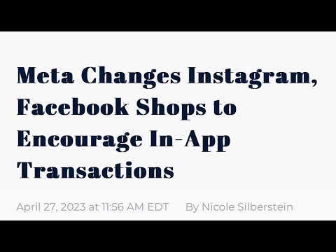 Meta/IG/FB Shops Update - YouTube