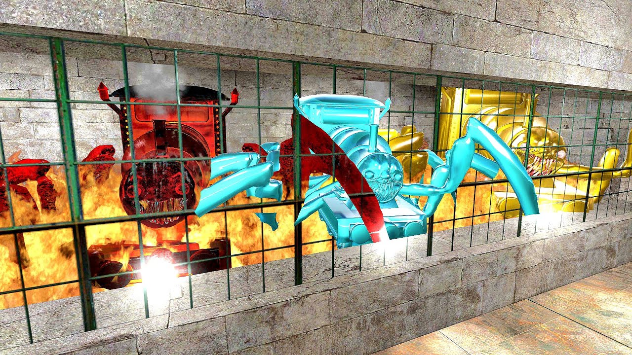 BURNNING ALL COLORS CHOO CHOO CHARLES In Garry's Mod! - YouTube