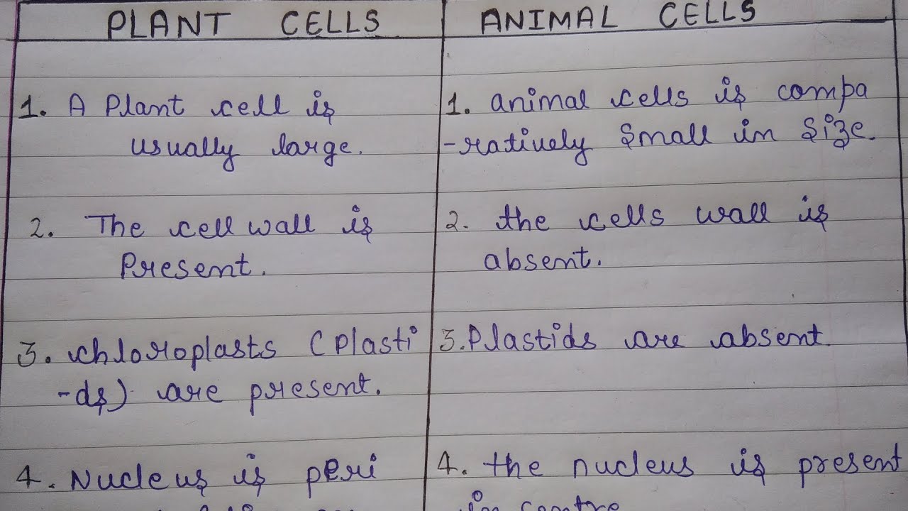 difference between plant cells and animal cells|class 9 ncert solutions ...