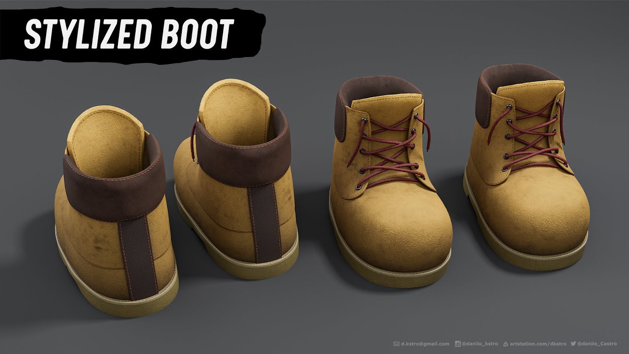 Stylized Boot - Modeled in Blender 3D - YouTube