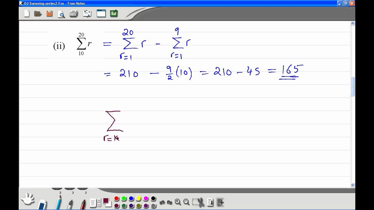 Further Mathematics FP1 Summing series sigma r.wmv - YouTube