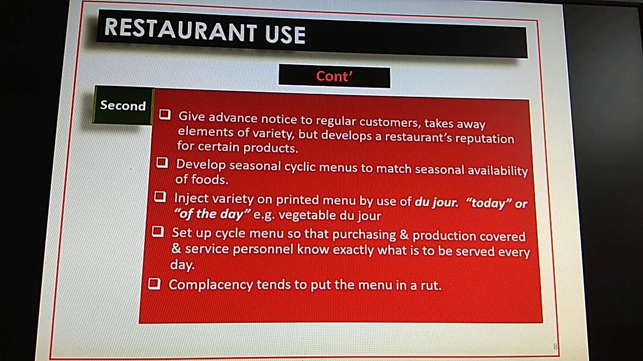 chapter 16: Cafeteria & Cycle menus - YouTube