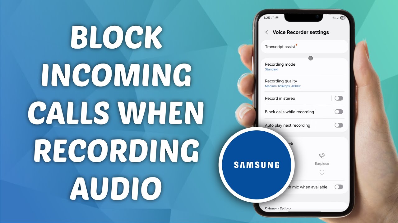 How to Stop Incoming Calls when Voice Recording in Samsung - YouTube