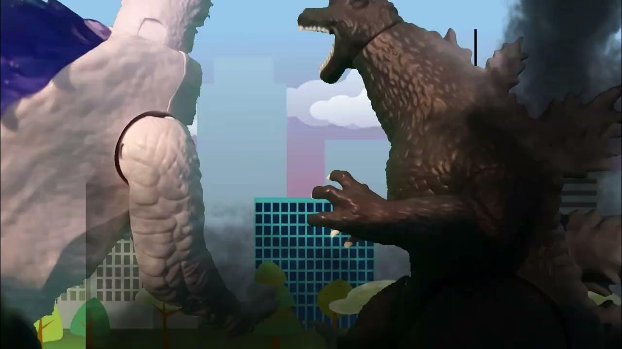 godzilla final wars vs shimo epic stop motion battle - YouTube