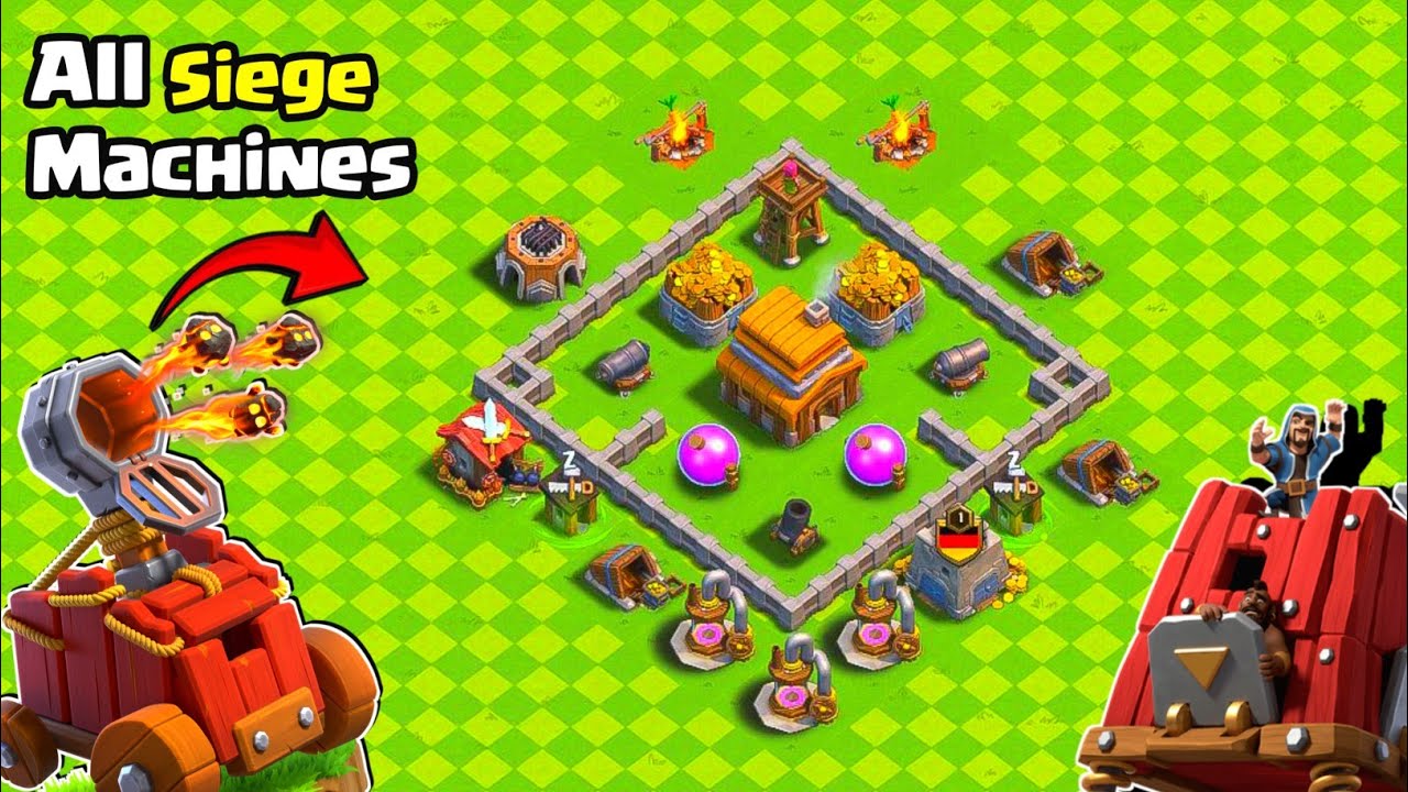 Siege Machines Vs MAX Th3 Base (Clash of Clans) - YouTube