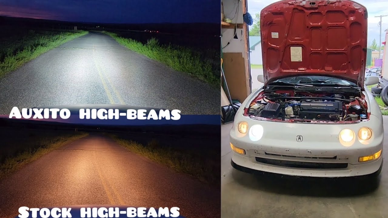 Auxito LED high beam headlight review and install Acura Integra GS-R ...