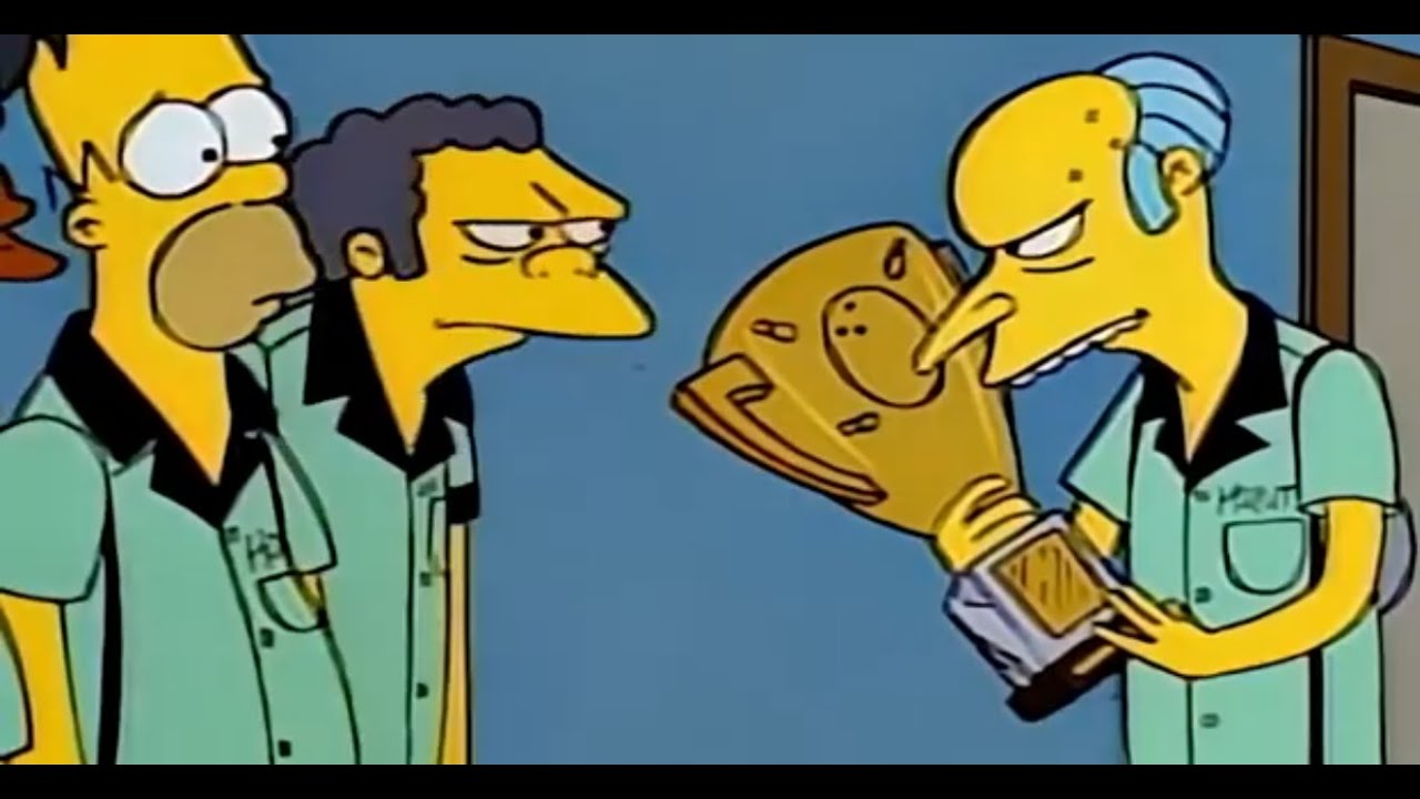 The Simpsons Homer And Friends Try's To Kick Mr. Burns Off Bowling Team ...