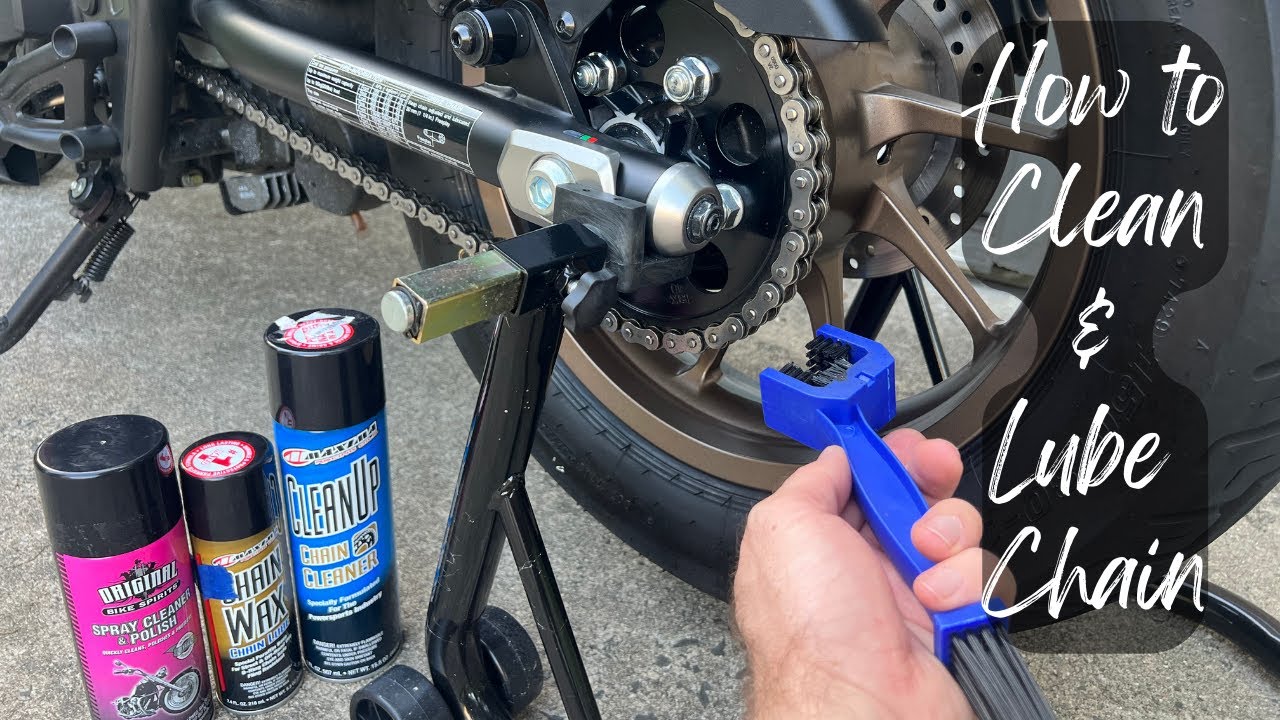 How to Clean and Grease Motorcycle Chain - Honda Rebel 500 - YouTube