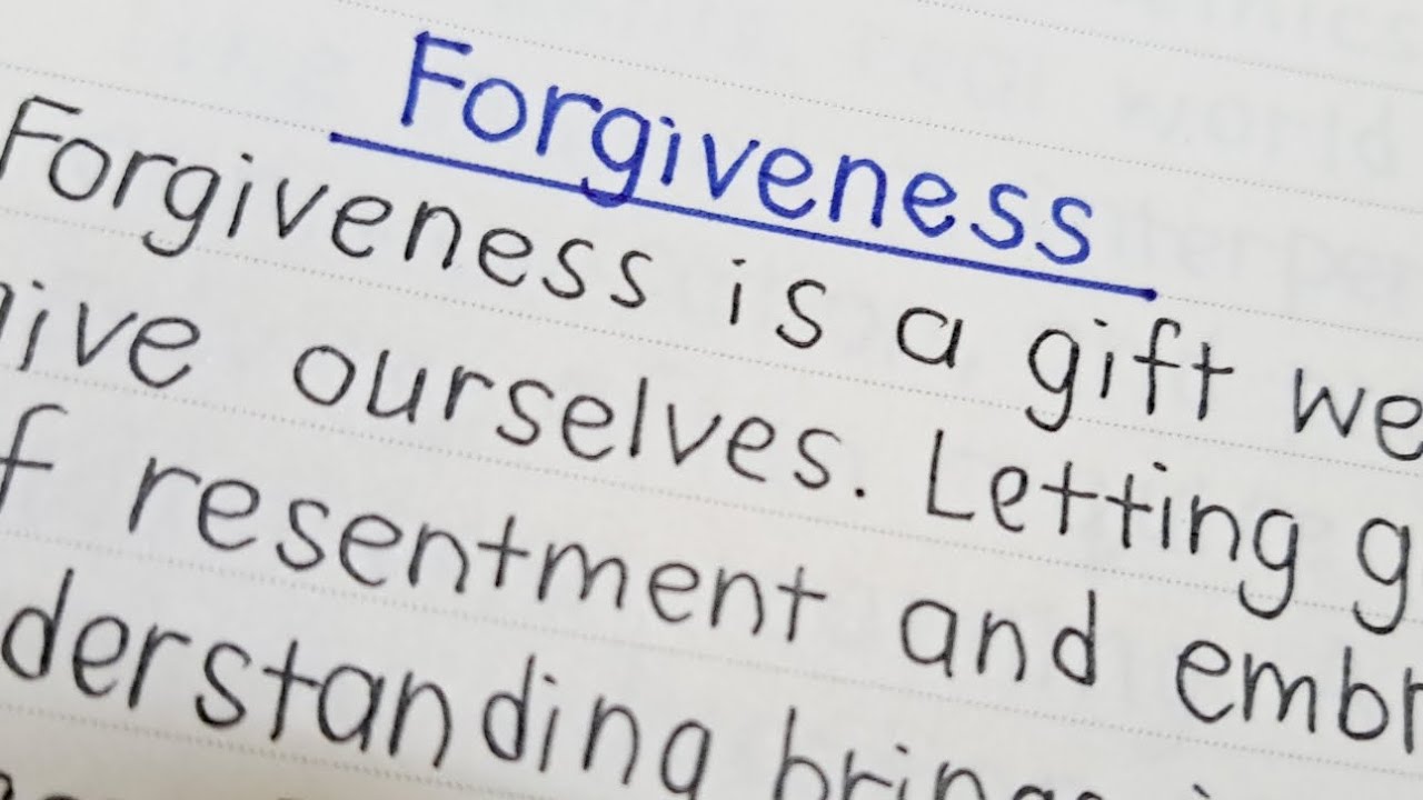 Forgiveness l English Essay l Improve Handwriting Skill l - YouTube
