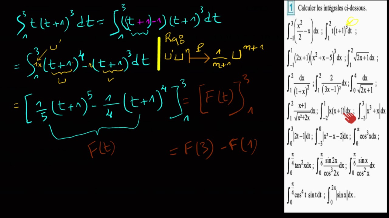 intégrale exercice corrigé Bac - YouTube