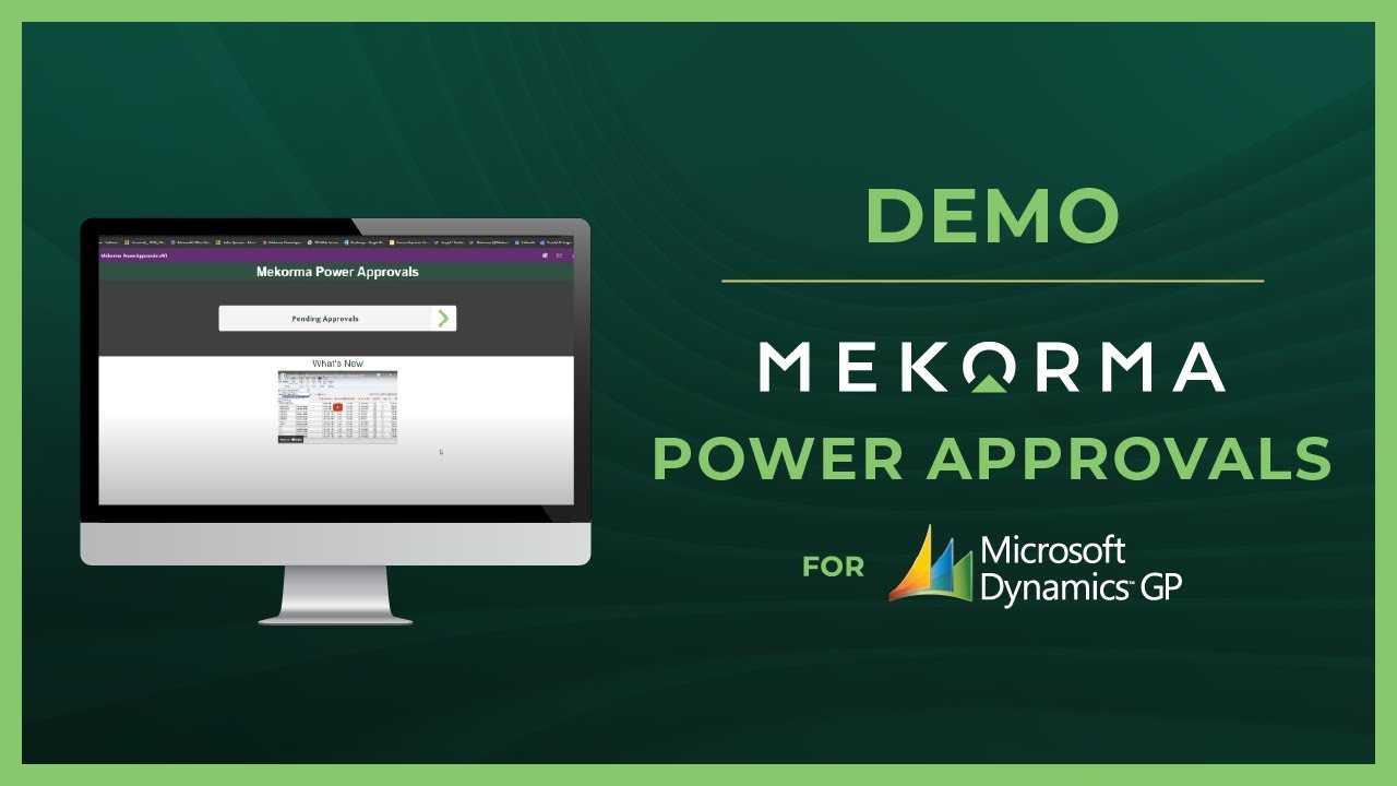 Demo Power Approvals for Microsoft Dynamics GP - YouTube