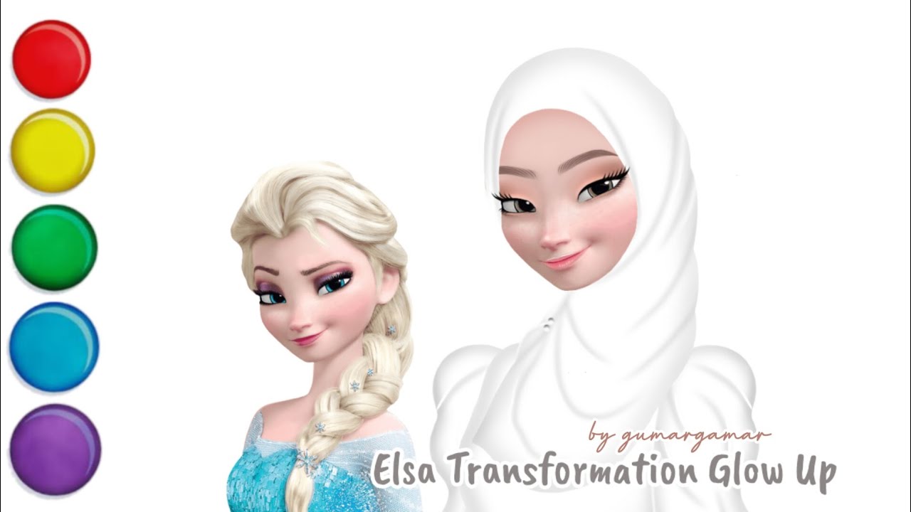 Elsa frozen glow up transformation dress up Lesti kejora style make up edit on Ibispaint x - YouTube