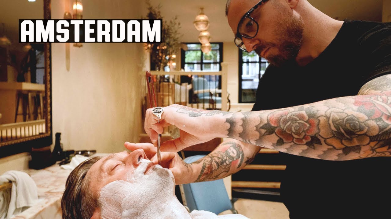 💈Deluxe Shave at Amsterdam's Most Beautiful Barbershop! | Cut Throat De ...