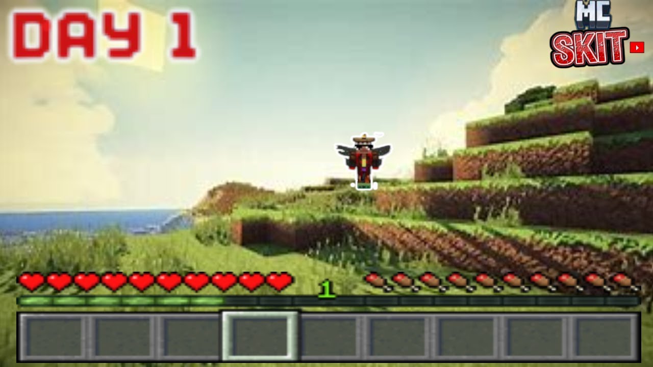 “Surviving” Your First Day In Survival Minecraft - YouTube