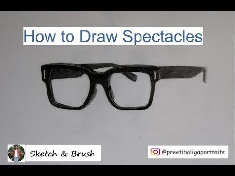How to Draw Spectacles Realistic Step by Step - YouTube